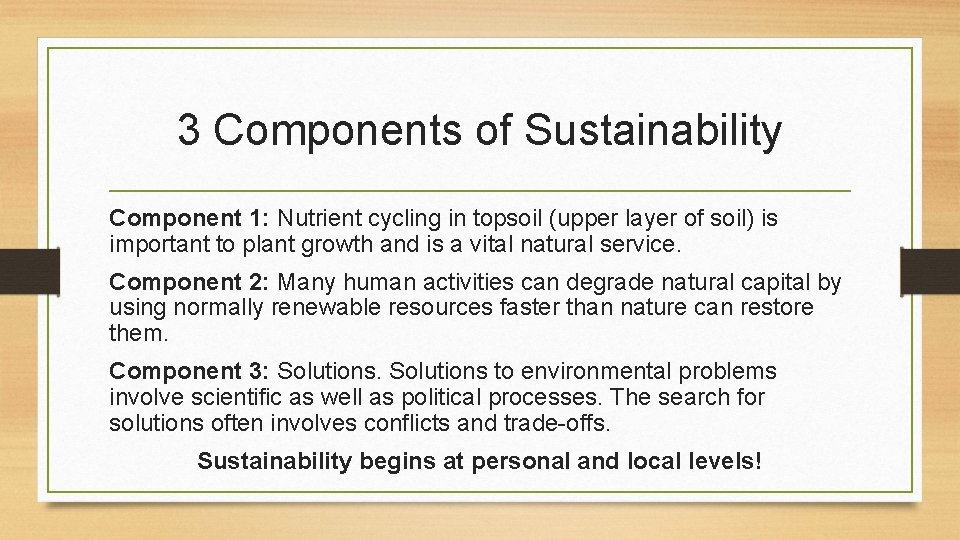 Environmental Problems Their Causes Sustainability Chapter 1 Lesson