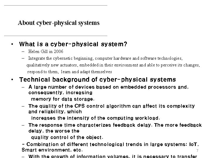 Pusan National University Cyberphysical systems and their security