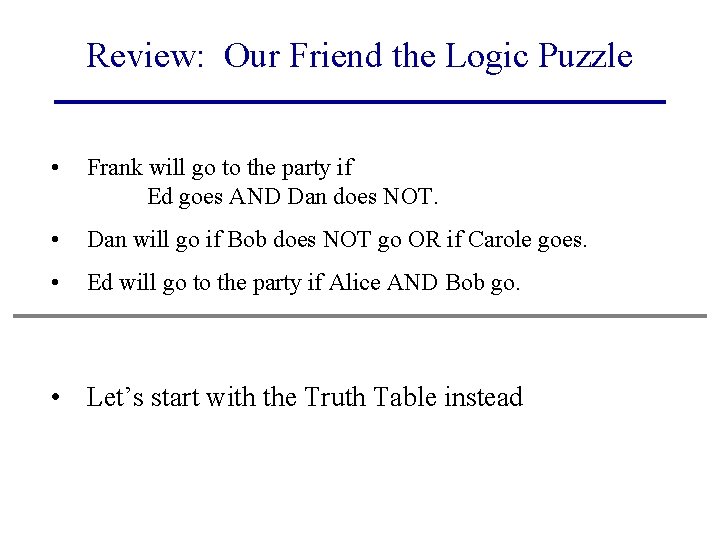 Review Our Friend the Logic Puzzle Frank will