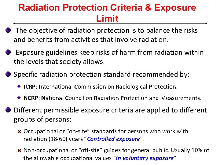 Maximum Permissible Dose MPD In This Lecture Revision