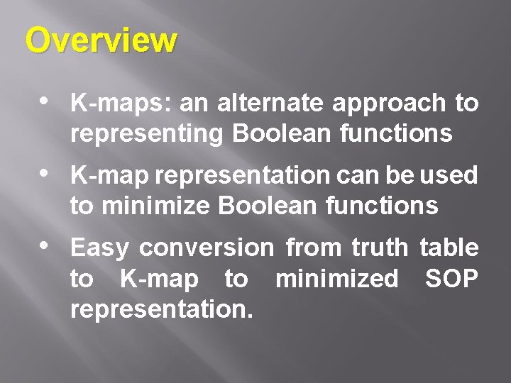 DIGITAL ELECTRONICS Minimization using Karnaugh Map Dr M