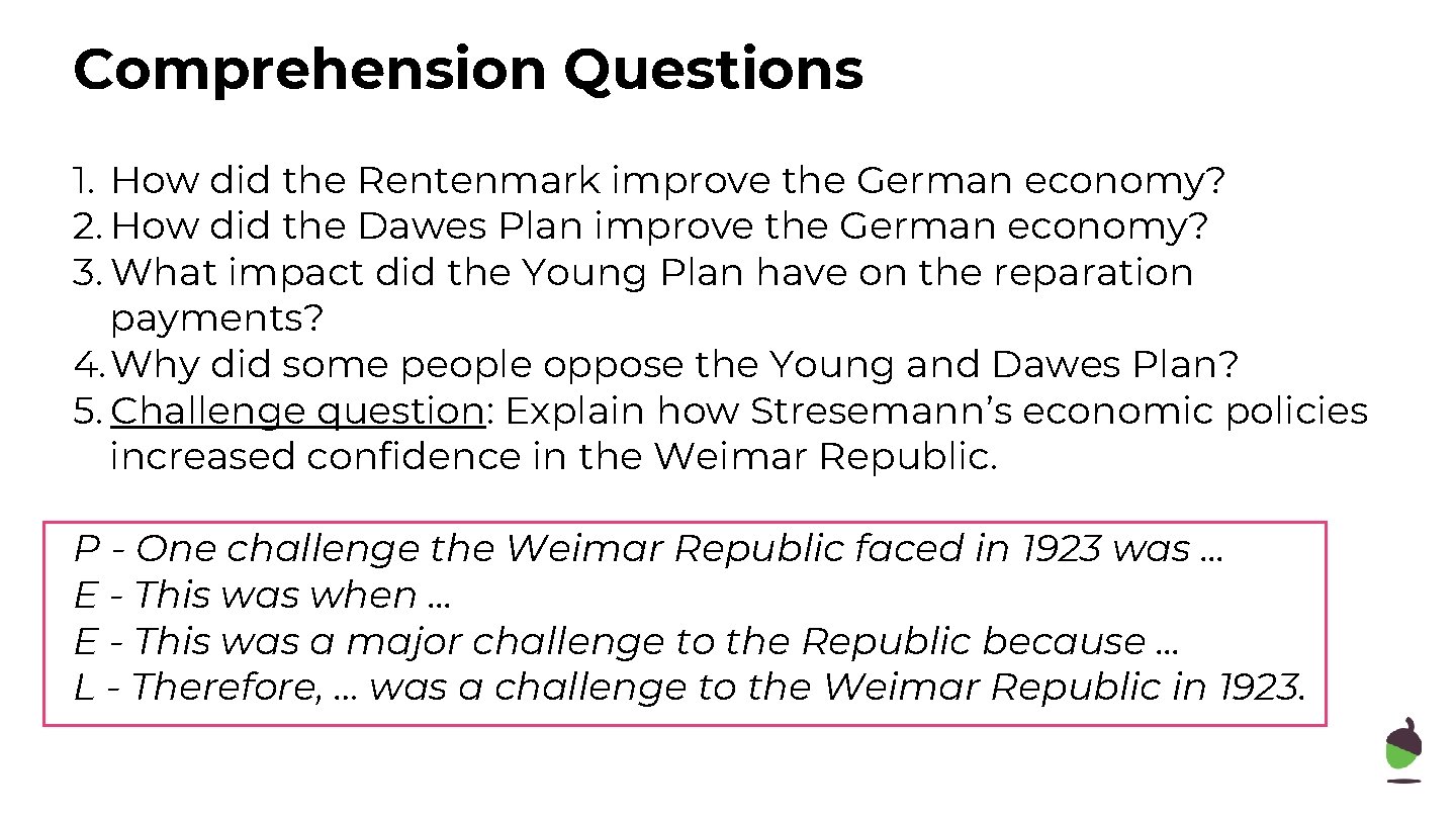 History Weimar and Nazi Germany Lesson 7 Worksheet