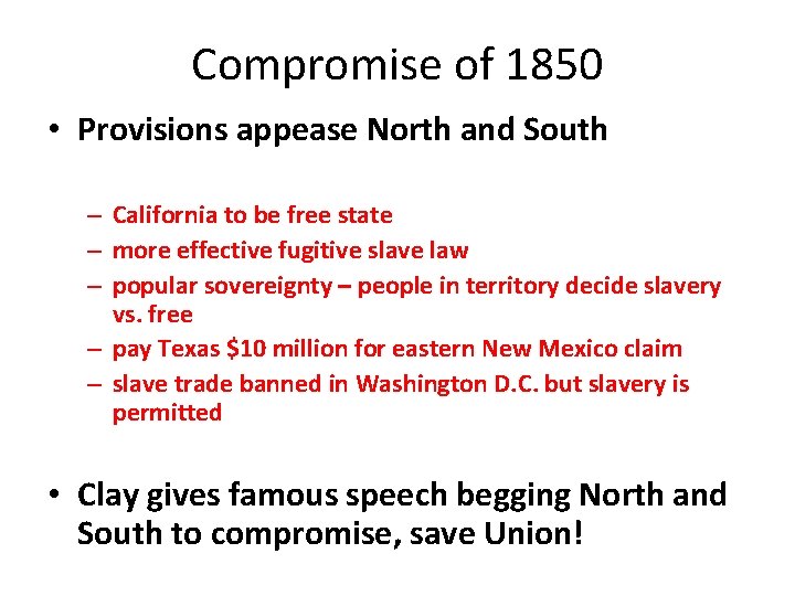 The Union in Peril 1850 1861 Chapter 10