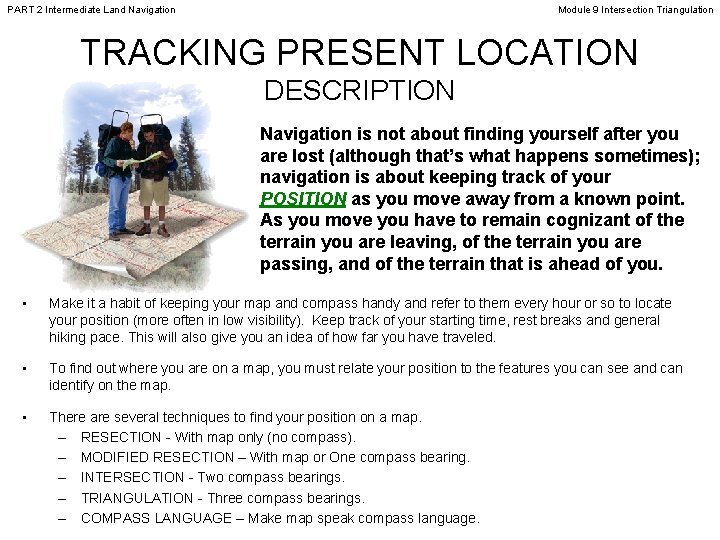 PART 2 Intermediate Land Navigation Module 9 Intersection