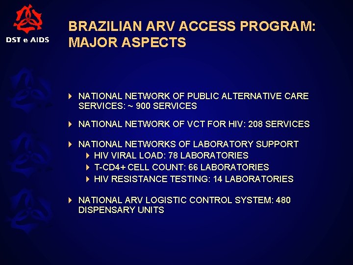 MONITORING SYSTEM FOR THE ANTIRETROVIRAL THERAPY IN BRAZIL