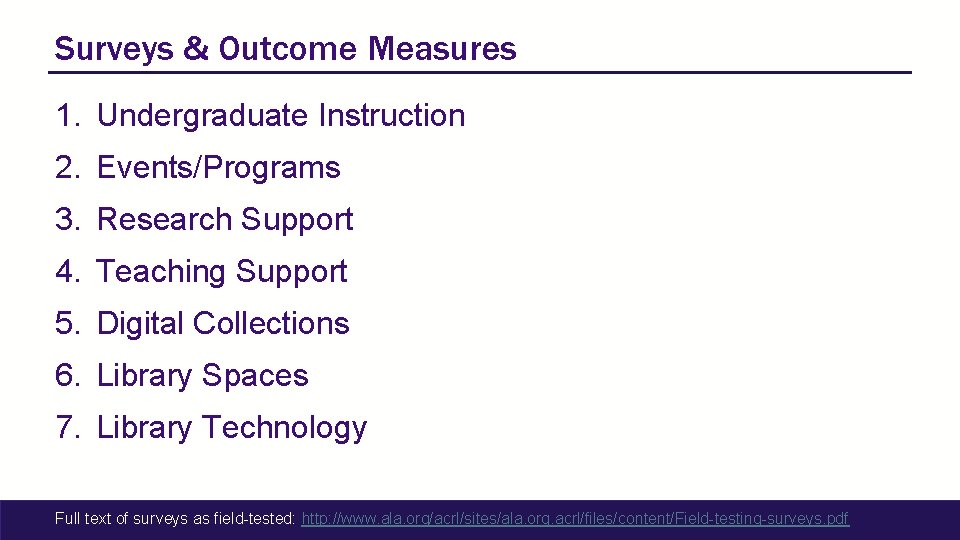 Outcome Measurement in Academic Libraries Adapting the Project