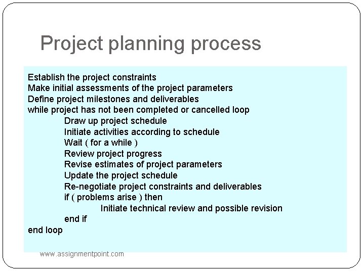 Presentation on Project Management Submitted by WWW ASSIGNMENTPOINT