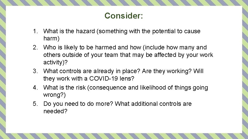 Managers guide to COVID19 workplace risk assessment November