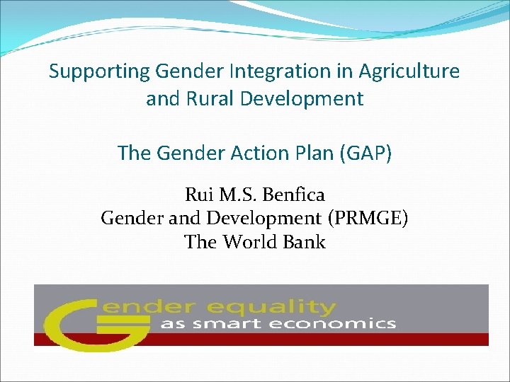 Supporting Gender Integration in Agriculture and Rural Development