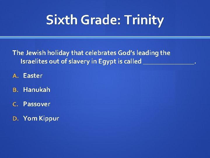 Who Wants to Be a Catholic First Grade