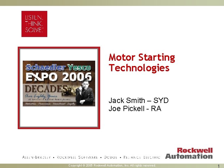 Motor Starting Technologies Jack Smith SYD Joe Pickell