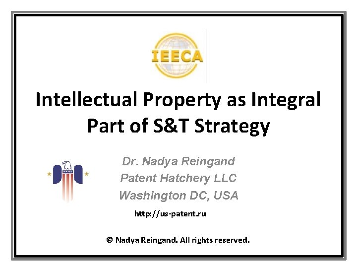 Intellectual Property as Integral Part of ST Strategy