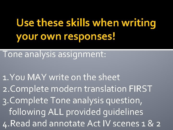 Act 4 Macbeth Lesson Objectives and Outcomes At