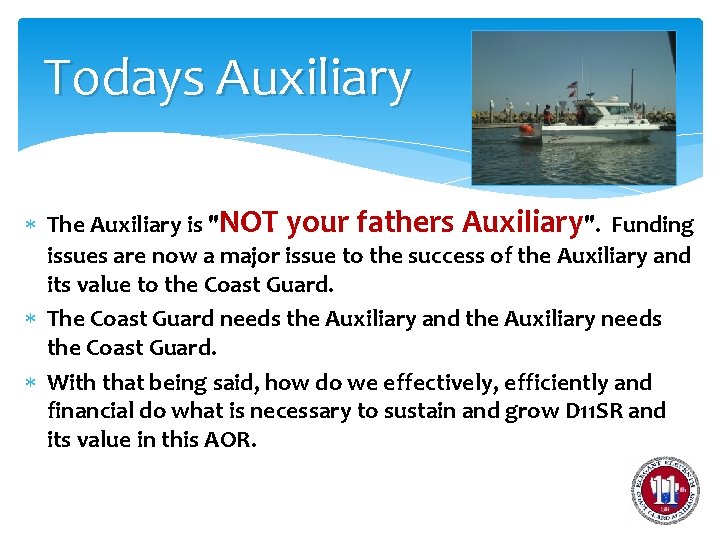 Business plan for Coast Guard Auxiliary Flotillas Todays