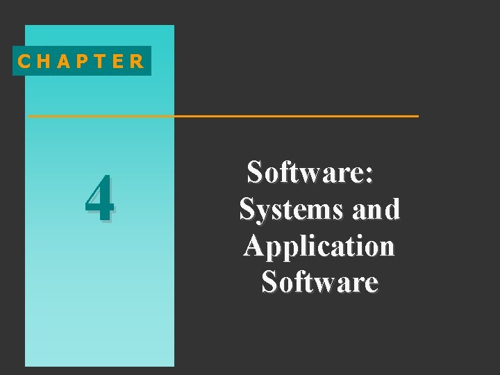 CHAPTER 4 Software Systems and Application Software Software