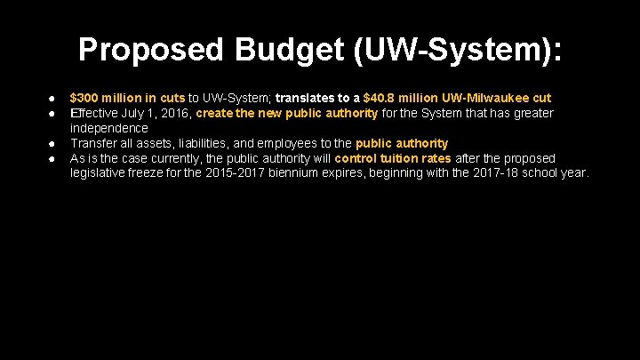 What is in Store for the UWSystem This
