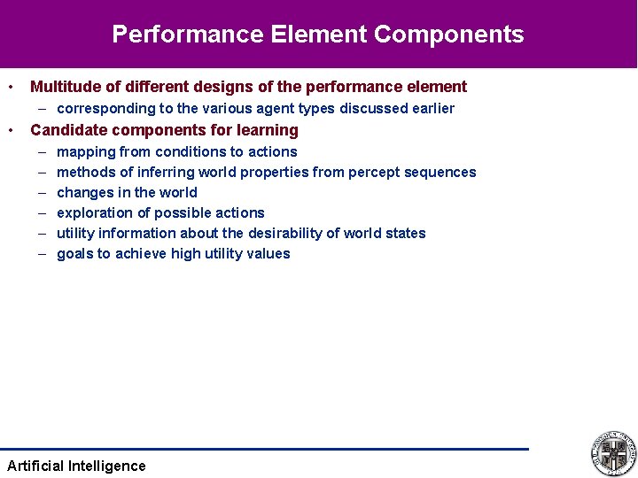 Lecture 18 Learning Vikas Ashok Department of Computer