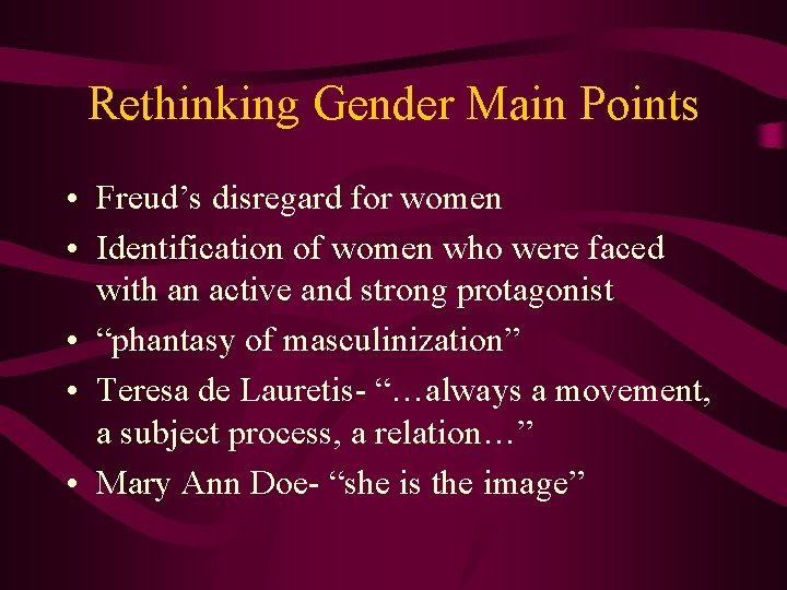 Rethinking the Gaze Problems of apparatus class gender