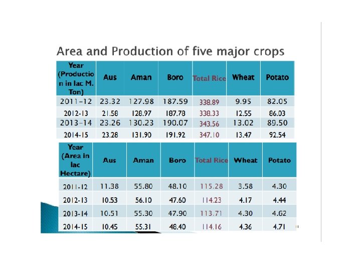 Bangladeshs Agriculture How Big is Bangladeshs Agriculture Cropping