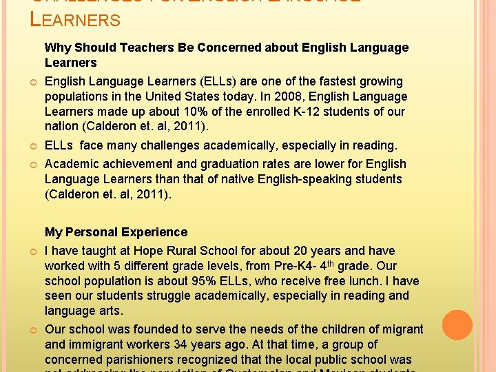 ENGLISH LANGUAGE LEARNERS Diverse Learners Spotlight Presentation ...