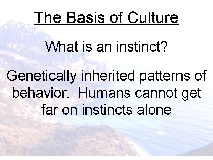 The Basis of Culture What is culture The