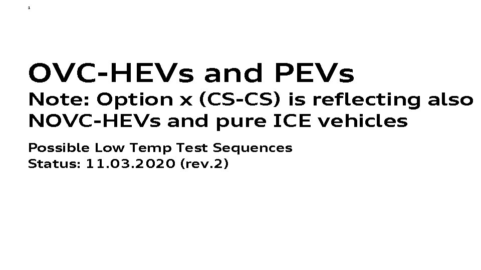 1 OVCHEVs and PEVs Note Option x CSCS