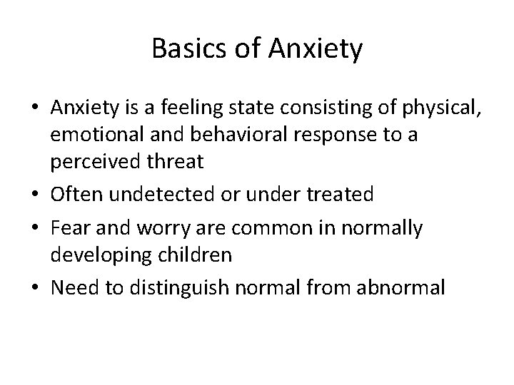 Anxiety Disorders in Children and Adolescents Various Forms