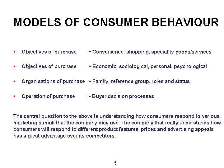 Marketing Management MKT 600 Consumer Buyer behaviour Analysing