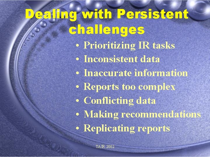 Pulling It All Together Maintaining a balanced perspective