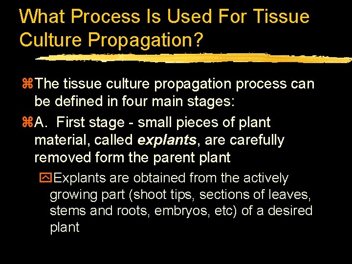 Lesson 6 Propagating Plants by Tissue Culture Next