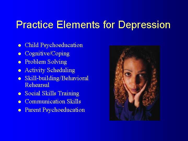 Depression Practice Elements Developed by the Center for