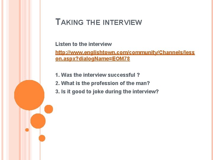 LOOKING FOR A JOB Lesson plan 1 Checking