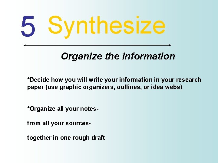 The Big 6 An Information ProblemSolving Strategy 1