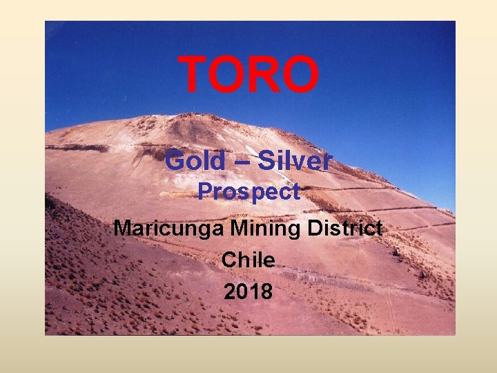 TORO Gold Silver Prospect Maricunga Mining District Chile