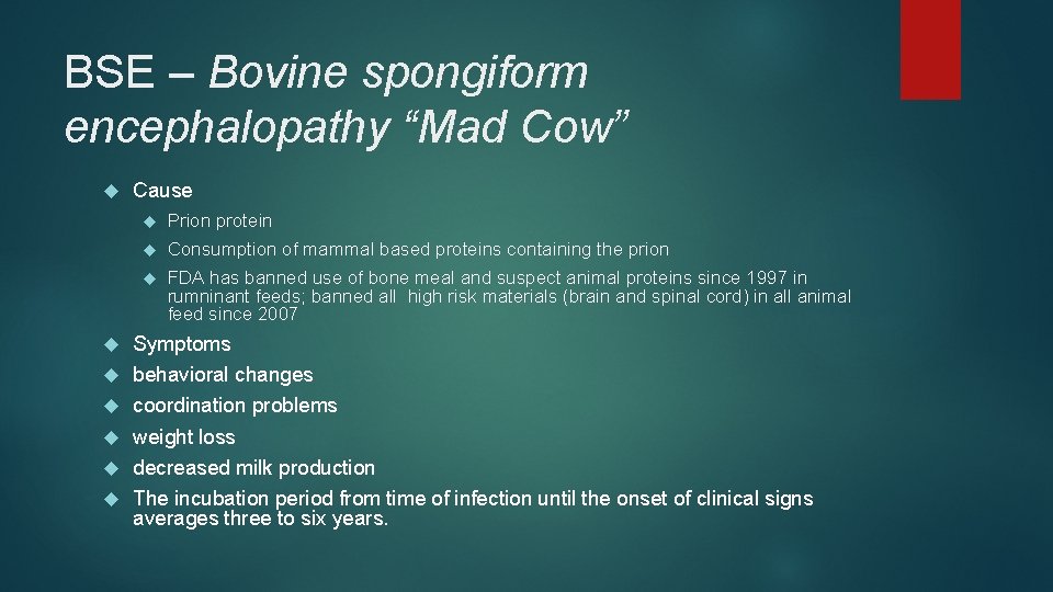 Diseases of Beef Cattle INTRO TO ANIMAL SCIENCE