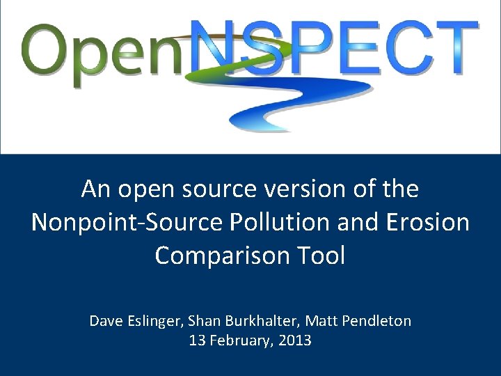 An open source version of the NonpointSource Pollution
