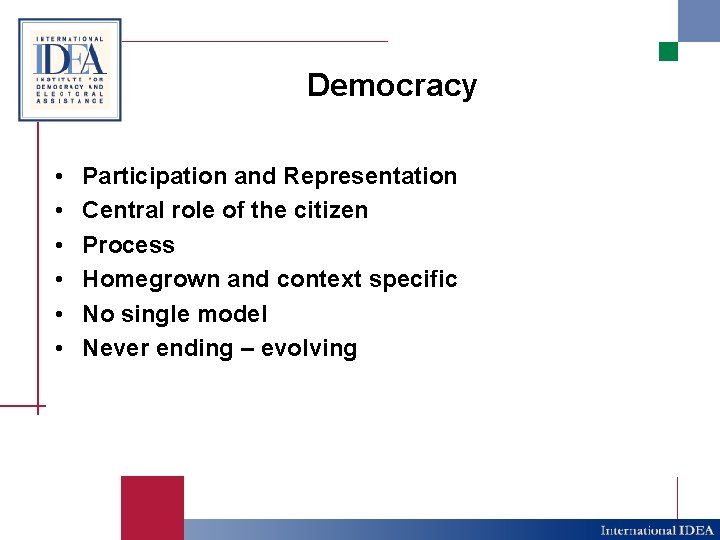 Debating Development From bullets to ballots The role