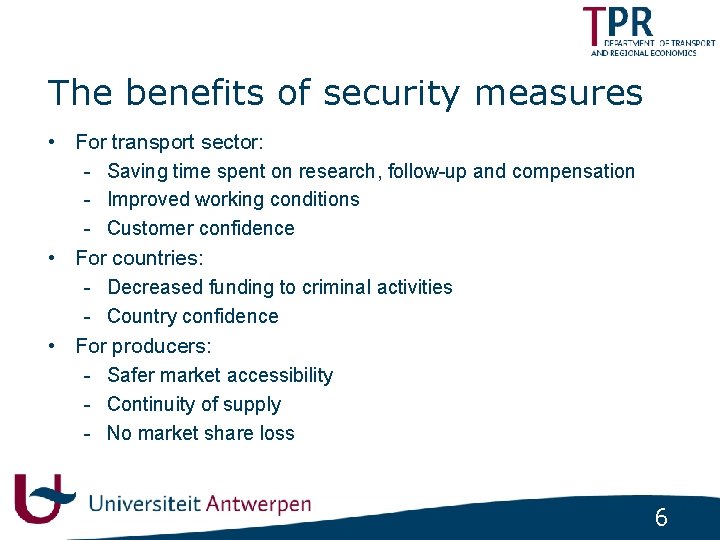 Assuring transport security why and how Eddy Van