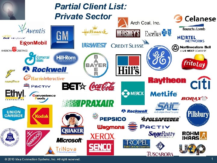 Partial Client List Private Sector 2010 Idea Connection