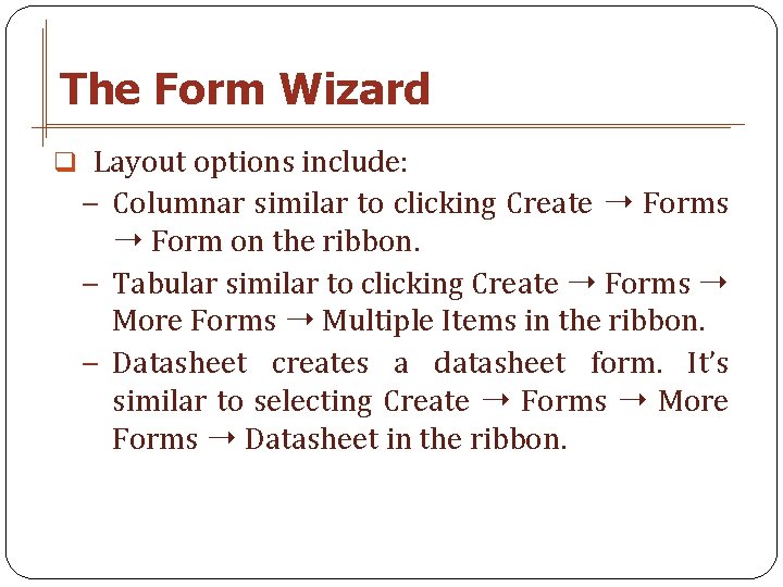 Building a User Interface with Forms Creating Simple