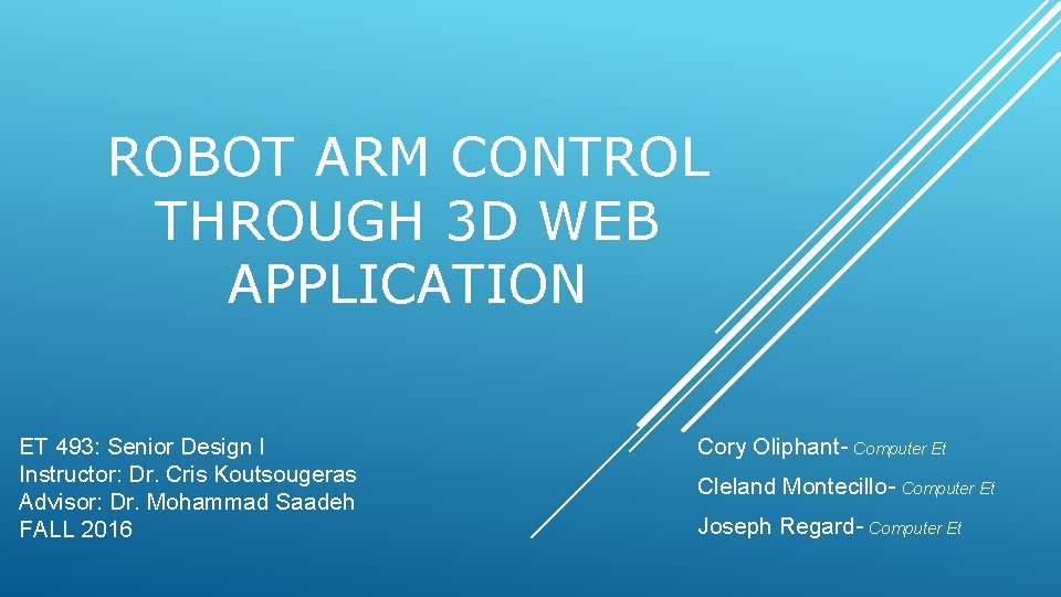 ROBOT ARM CONTROL THROUGH 3 D WEB APPLICATION
