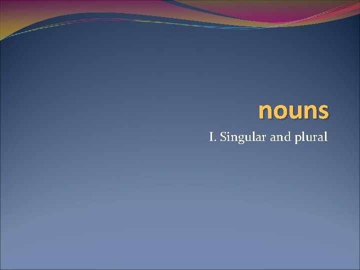 nouns I Singular and plural Rule 1 Most