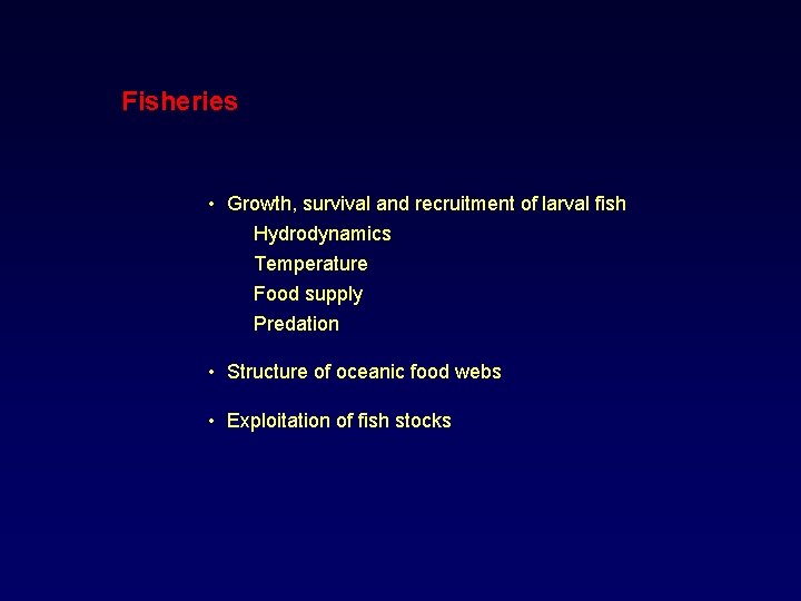 Goal of biological oceanography To describe how physics