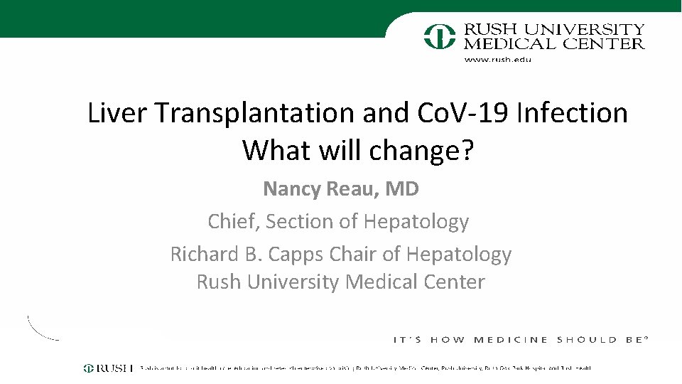 Liver Transplantation and Co V19 Infection What will