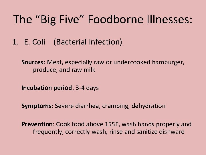 Foodborne Illnesses Objective 8 02 What is a