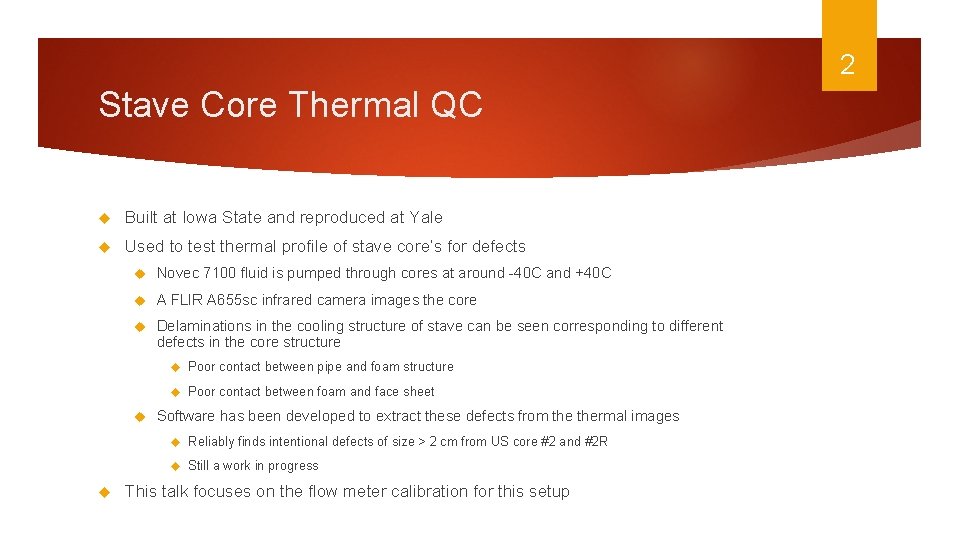 1 Stave Core Thermal QC Flow meter calibration