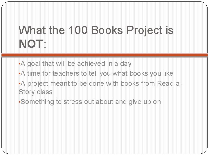 100 Books Project What is it How can