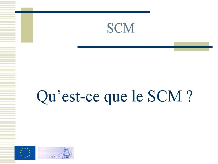 SCM Supply Chain Management SCM q q q