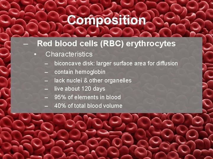 BLOOD Ch 12 Function Maintain homeostasis through Transportation