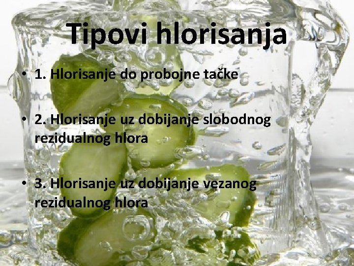 VEZBA VIII student ALEKSANDRA ANELKOVI 33309 HLOR Dezinfekcija